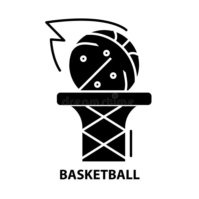 Basketball Icon, Black Vector Sign with Editable Strokes, Concept ...