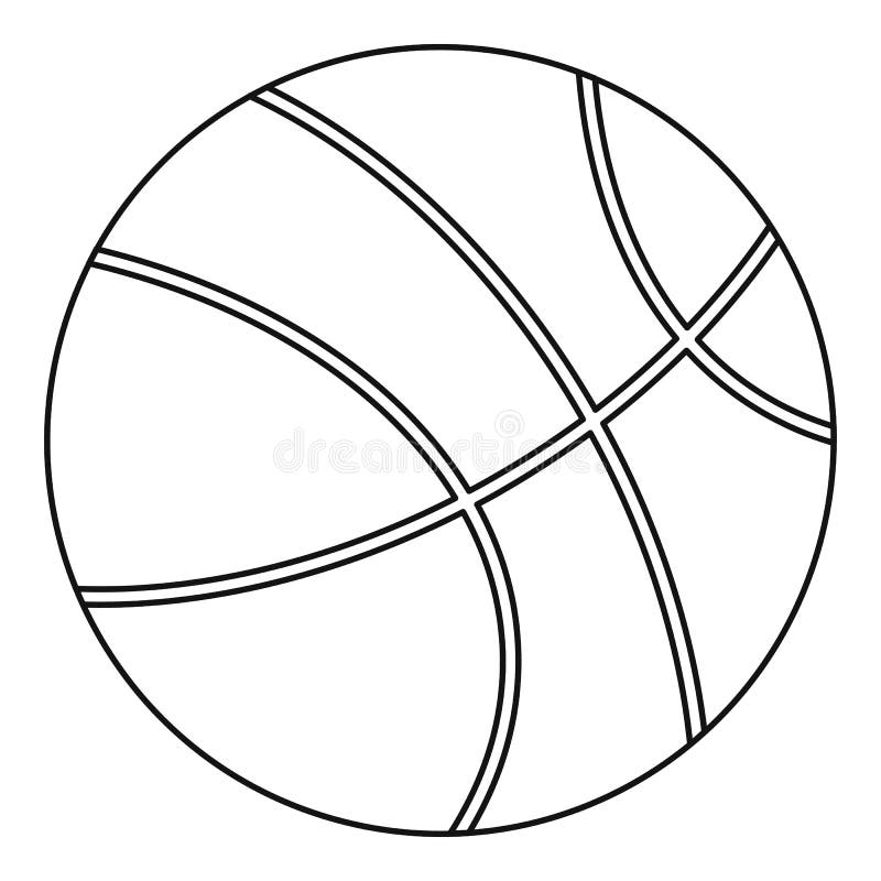 Basketball Icon, Outline Style Stock Vector - Illustration of action ...
