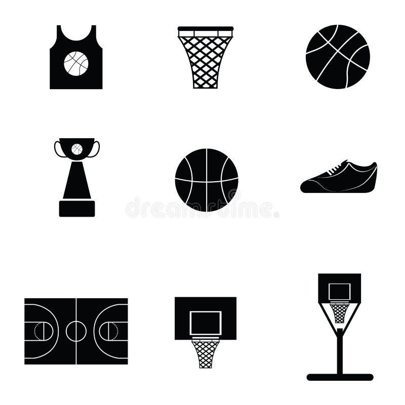 Basketball icon set stock vector. Illustration of competition - 102196388