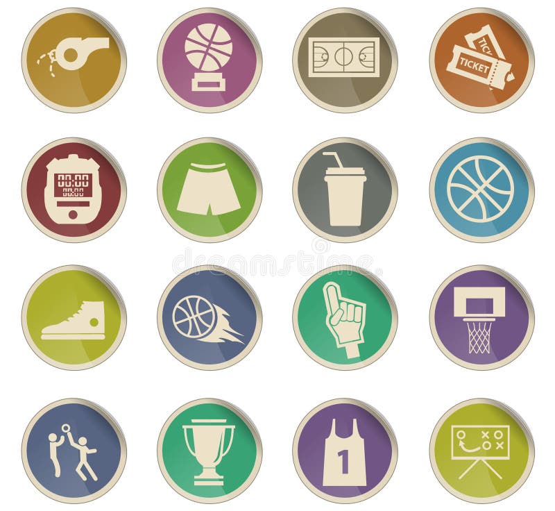 Basketball icon set stock vector. Illustration of tickets - 123625544
