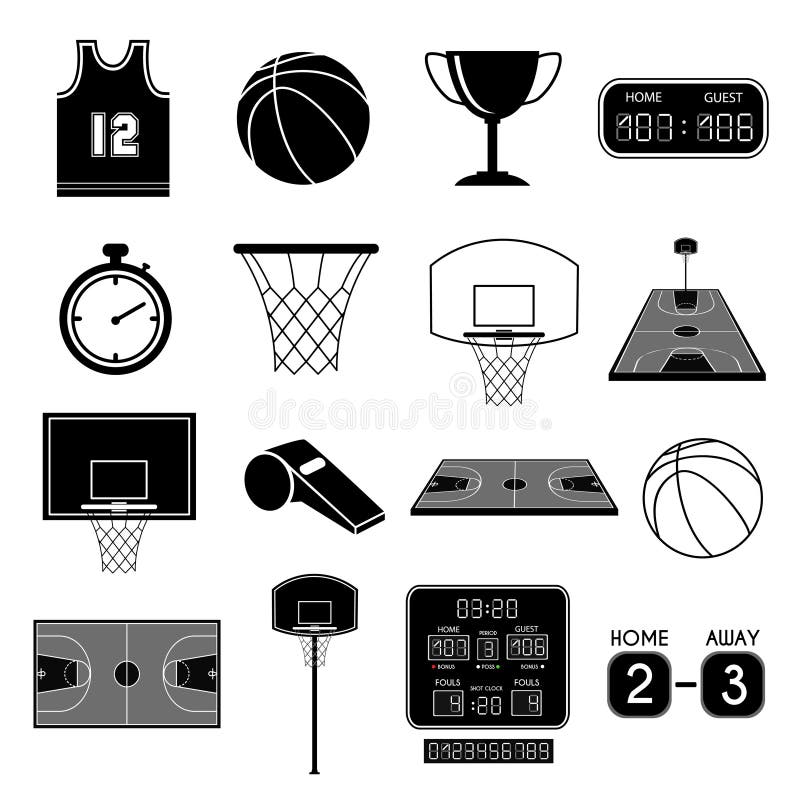Basketball icon set stock vector. Illustration of competition - 99224044