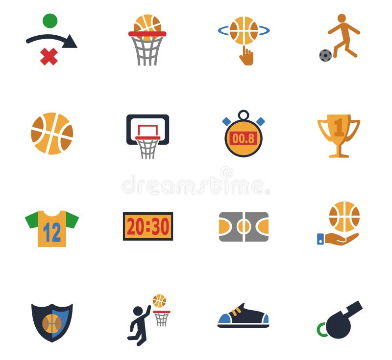 Basketball icon set stock vector. Illustration of icons - 88089167