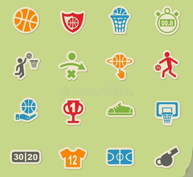 Basketball icon set stock illustration. Illustration of champion - 88837428