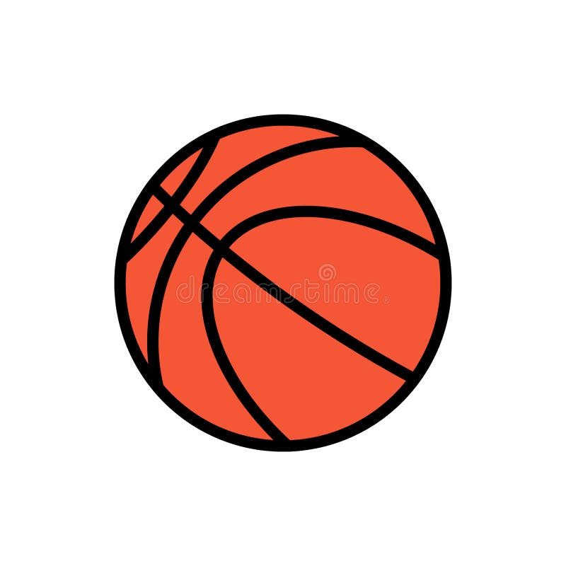 Basketball Icon in Outline Flat Style Stock Vector - Illustration of ... Basketball Icon in Outline Flat Style Stock Vector - Illustration of ...