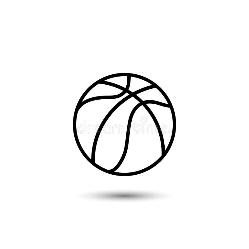 Basketball Icon on White. Vector Stock Vector - Illustration of black ...