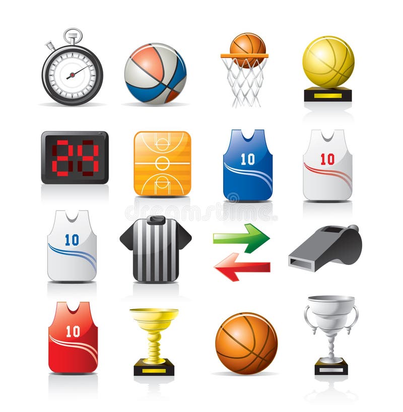 Basketball icons stock vector. Illustration of competition - 9668724