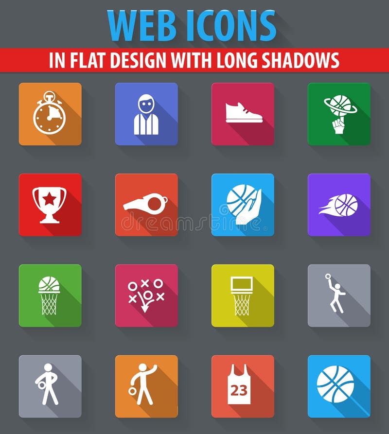 Basketball icons set stock vector. Illustration of referee - 89068434