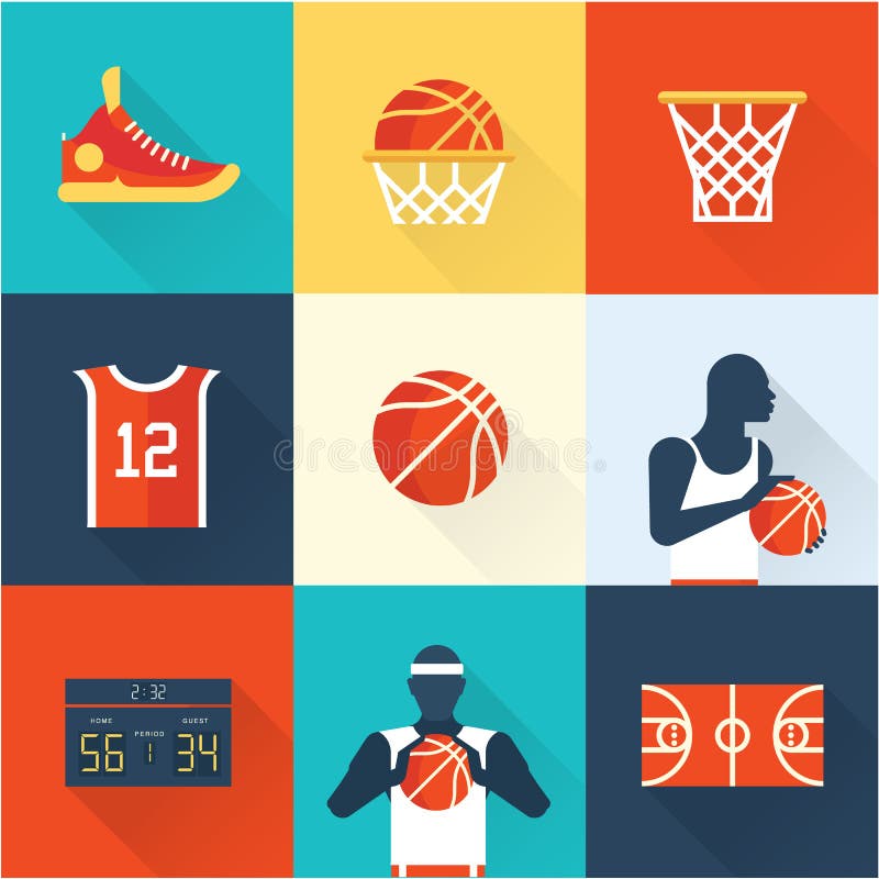 Basketball icons stock vector. Illustration of player - 58125039
