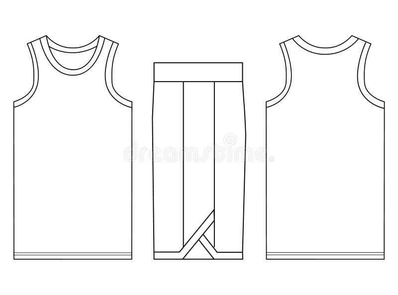 Basketball Jersey Mockup Design on Font and Back. Jersey Basket Stock ...