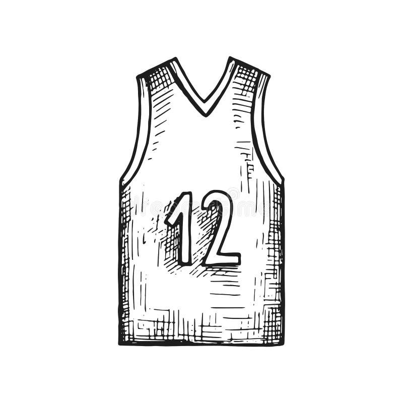 Basketball Jersey Sketch Vector Illustration Stock Vector ...