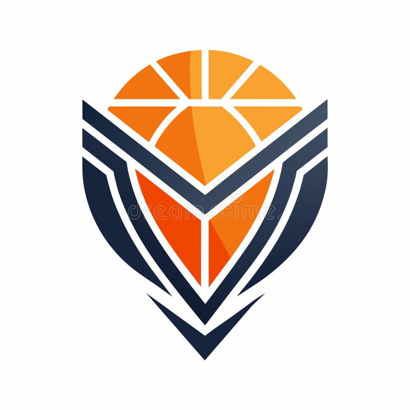 A Basketball Logo Featuring a Basketball Inside of it, a Geometric ...