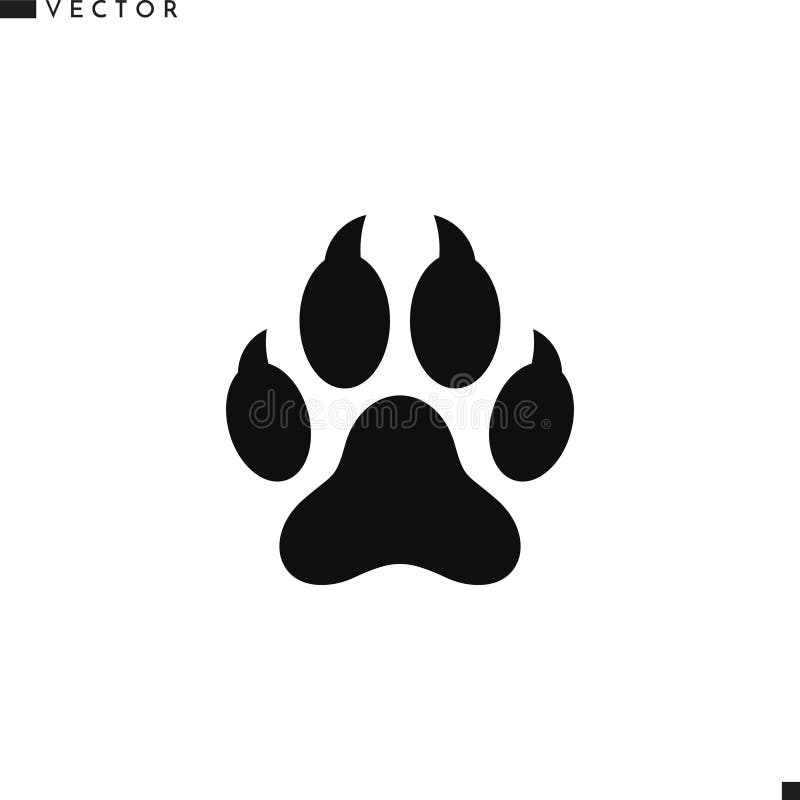Wolf Paw Print Vector. Animal Paw Print Silhouette Stock Vector ...