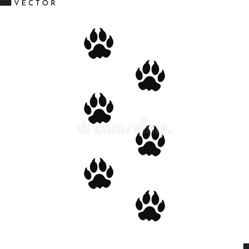 Lion Footprint Silhouette. Animal Footprint Vector Stock Vector ...