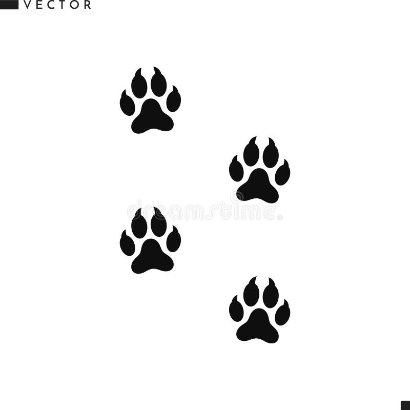 Wolf Paw Print Silhouette. Wild Animal Sign. Arctic Wolf Paw Print ...