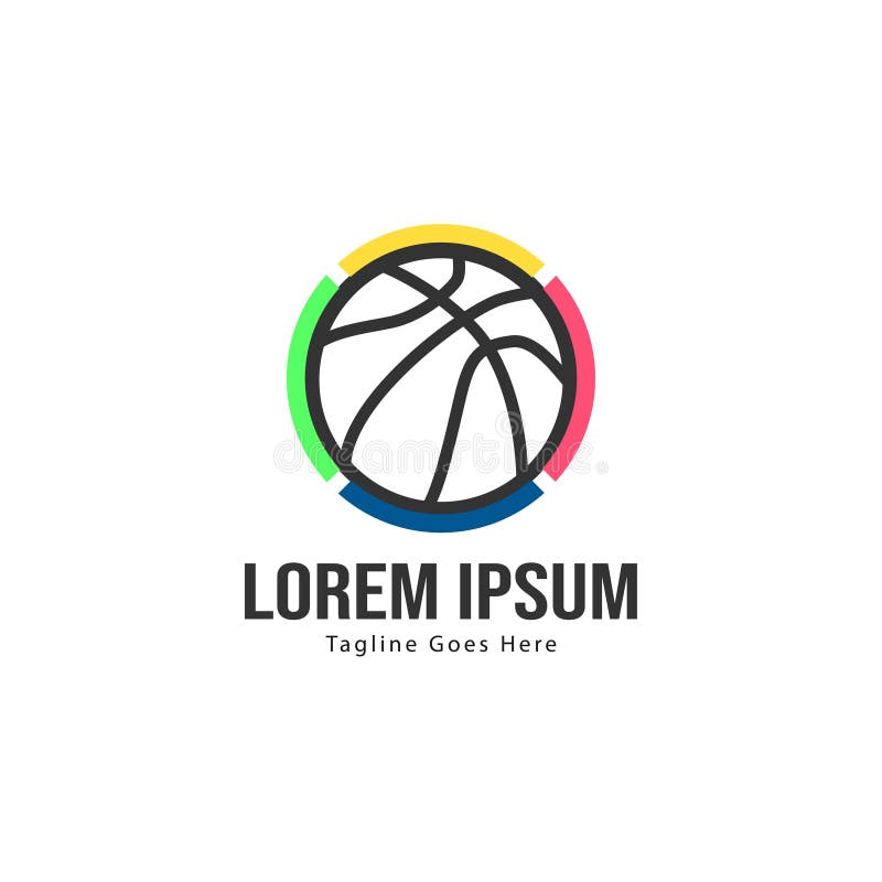 Basketball Logo Template Design. Minimalist Basketball Logo with Modern ...