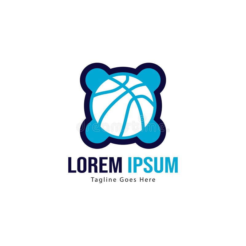 Basketball Logo Template Design. Minimalist Basketball Logo with Modern ...