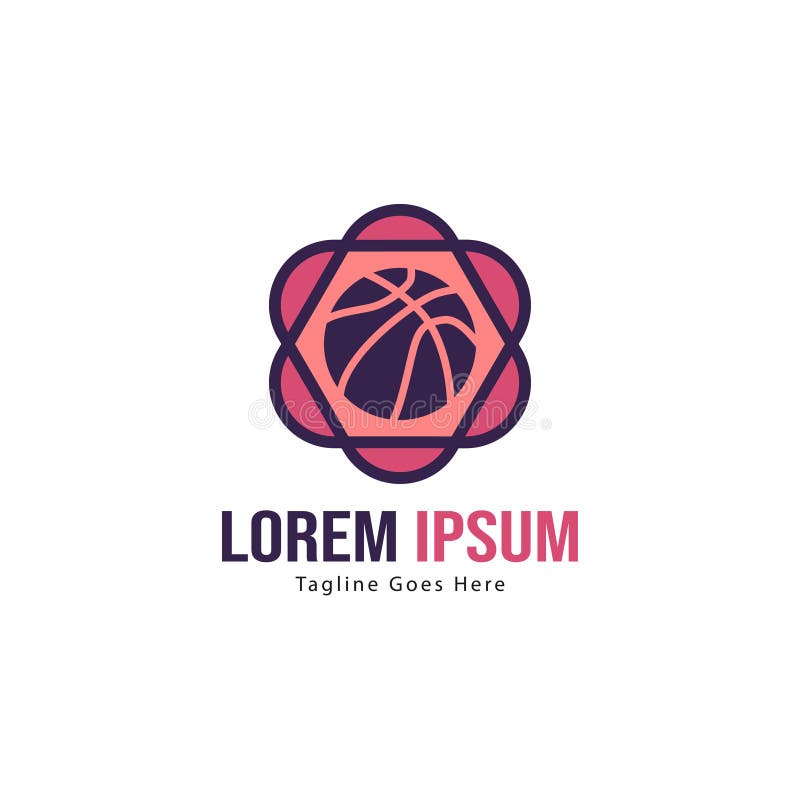 Basketball Logo Template Design. Minimalist Basketball Logo with Modern ...