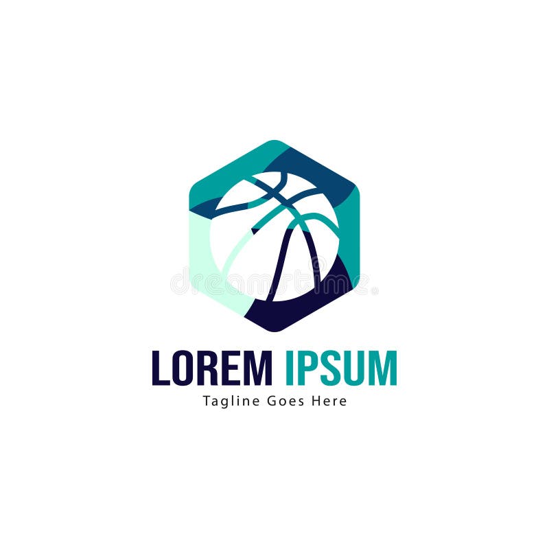 Basketball Logo Template Design. Minimalist Basketball Logo with Modern ...