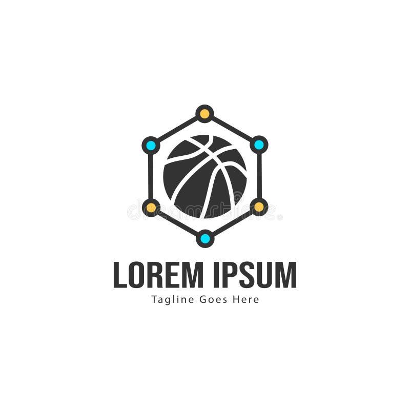Basketball Logo Template Design. Minimalist Basketball Logo with Modern ...
