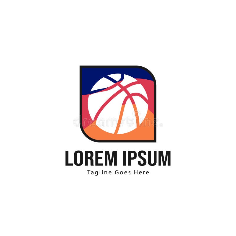 Basketball Logo Template Design. Minimalist Basketball Logo with Modern ...