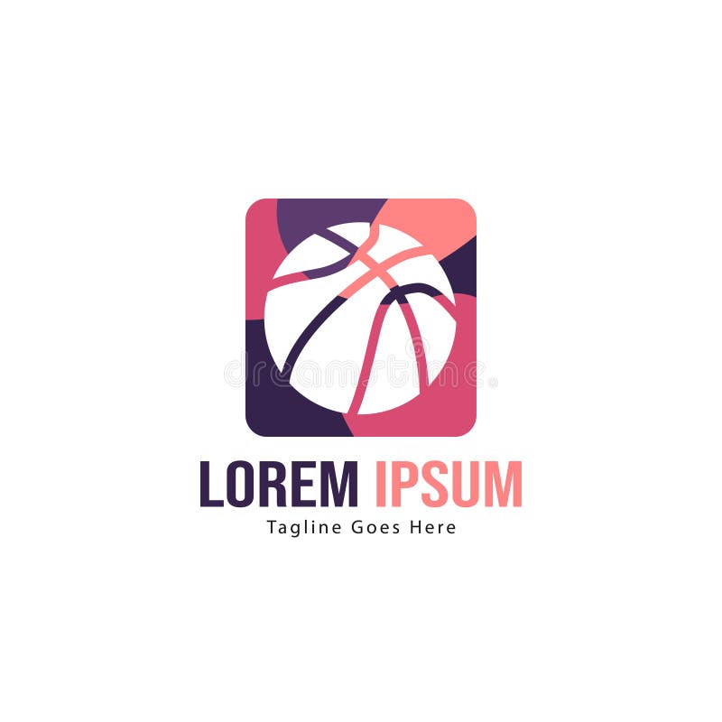 Basketball Logo Template Design. Minimalist Basketball Logo with Modern ...