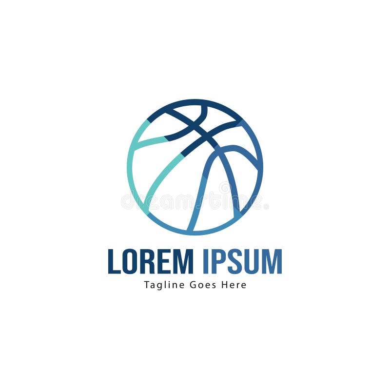 Basketball Logo Template Design. Minimalist Basketball Logo with Modern ...