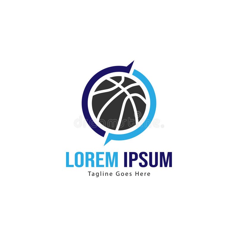 Basketball Logo Template Design. Minimalist Basketball Logo with Modern ...