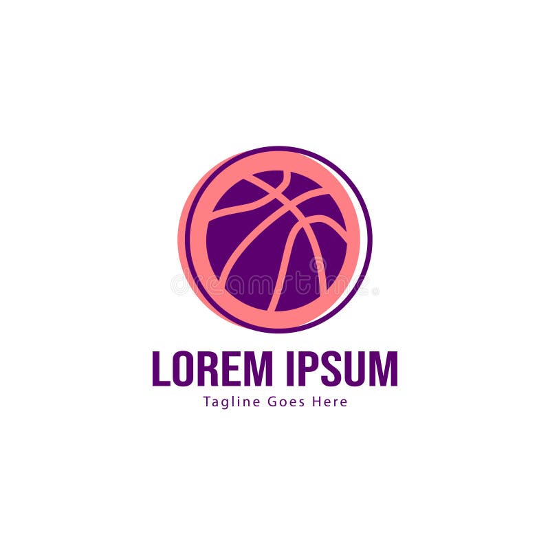 Basketball Logo Template Design. Minimalist Basketball Logo with Modern ...