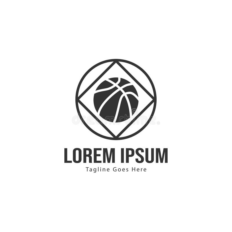 Basketball Logo Template Design. Minimalist Basketball Logo with Modern ...