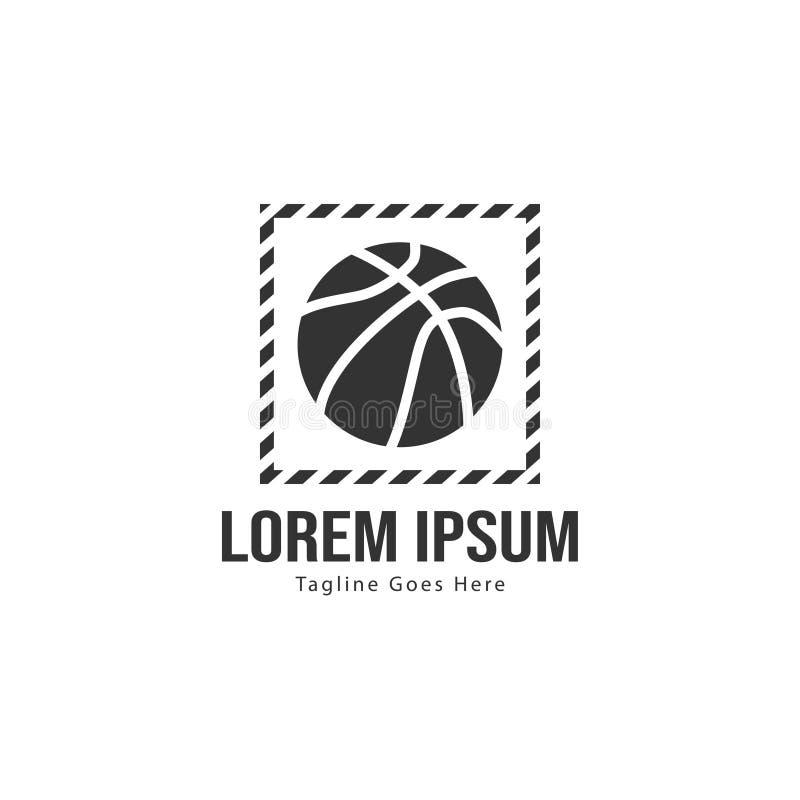 Basketball Logo Template Design. Minimalist Basketball Logo with Modern ...
