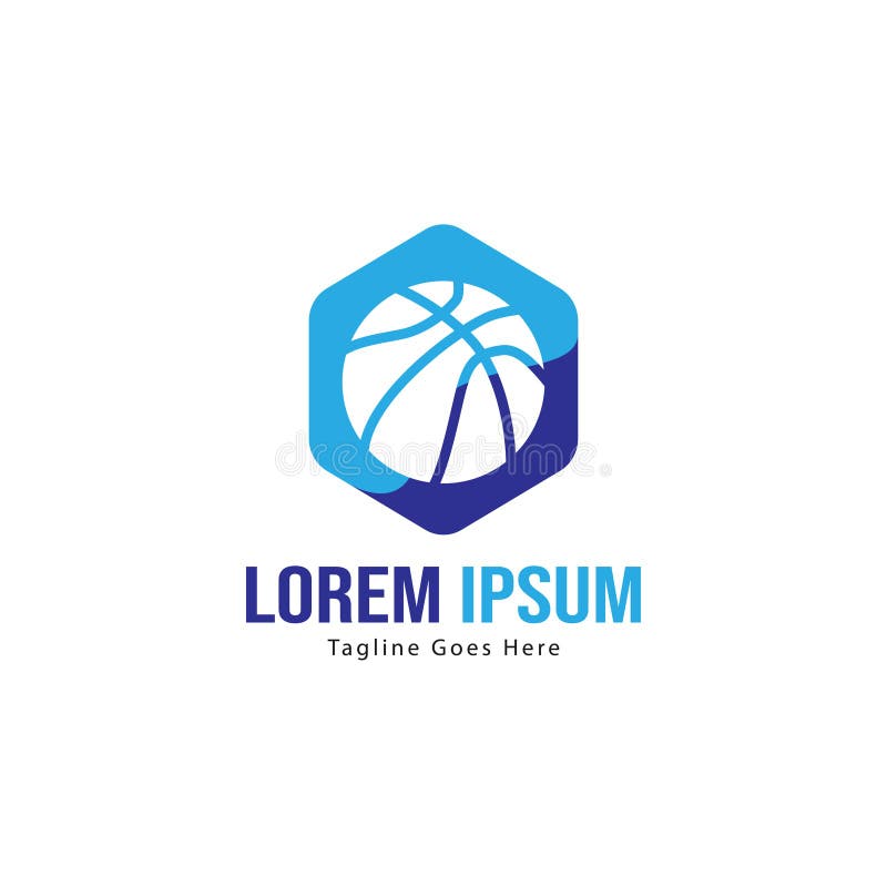 Basketball Logo Template Design. Minimalist Basketball Logo with Modern ...