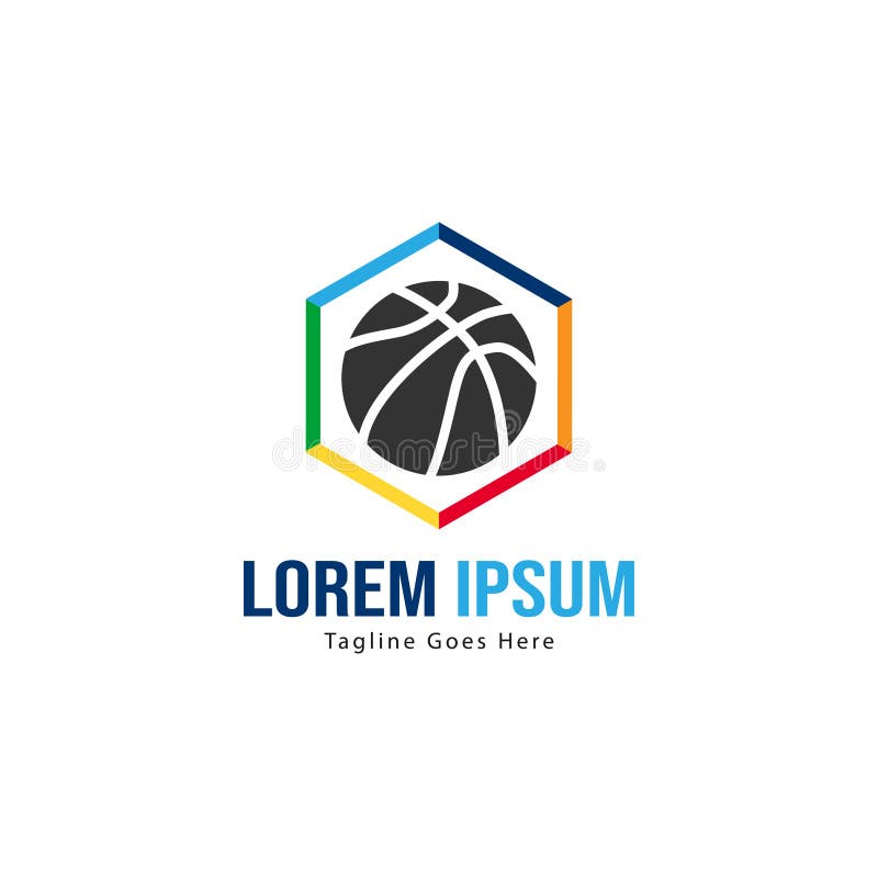 Basketball Logo Template Design. Minimalist Basketball Logo with Modern ...