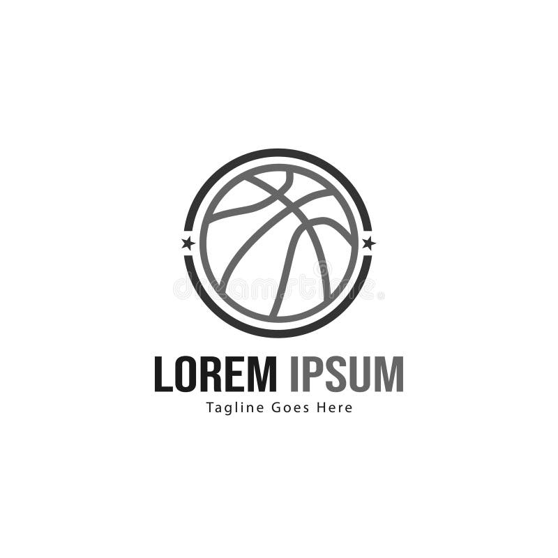 Basketball Logo Template Design. Minimalist Basketball Logo with Modern ...