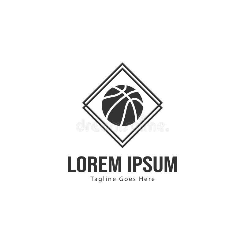 Basketball Logo Template Design. Minimalist Basketball Logo with Modern ...