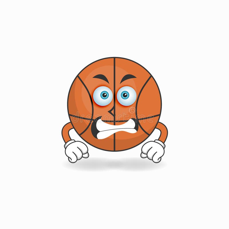 Basketball Mascot Character with Angry Expression. Vector Illustration ...