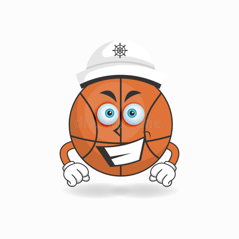 The Basketball Mascot Character Becomes a Captain. Vector Illustration ...