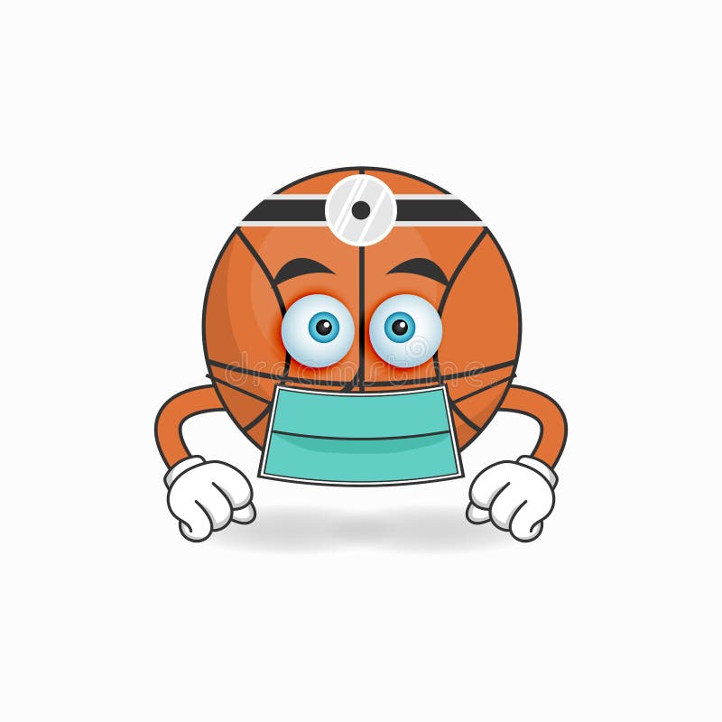 The Basketball Mascot Character Becomes a Doctor. Vector Illustration ...