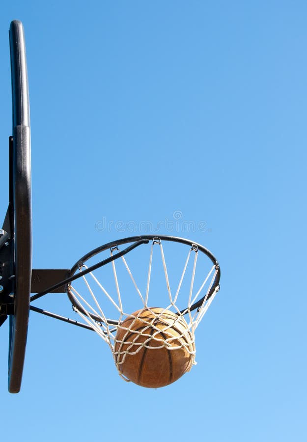 It S in! Image of a Basketball in the Net Stock Photo - Image of bright ...