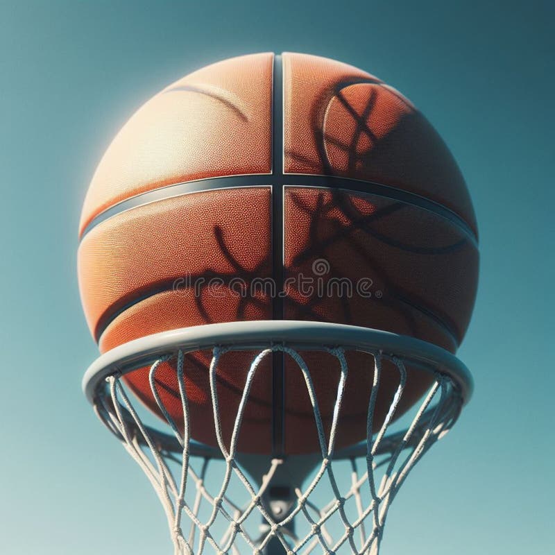 A Basketball Net on a Blue Sky Stock Illustration - Illustration of ...