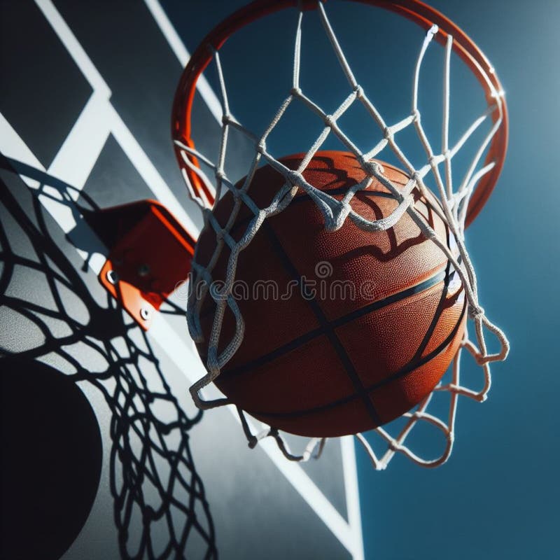 A Basketball Net on a Blue Sky Stock Illustration - Illustration of ...