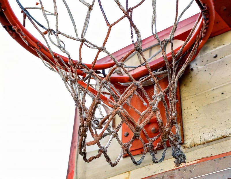 A Basketball Net is Hanging from a Wall Stock Photo - Image of ...