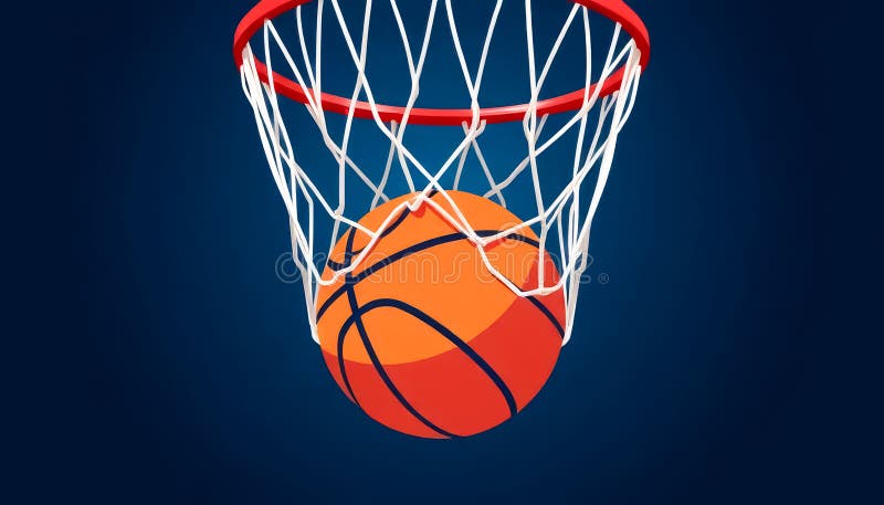 Basketball is in the Net of a Basketball Hoop Stock Image - Image of ...
