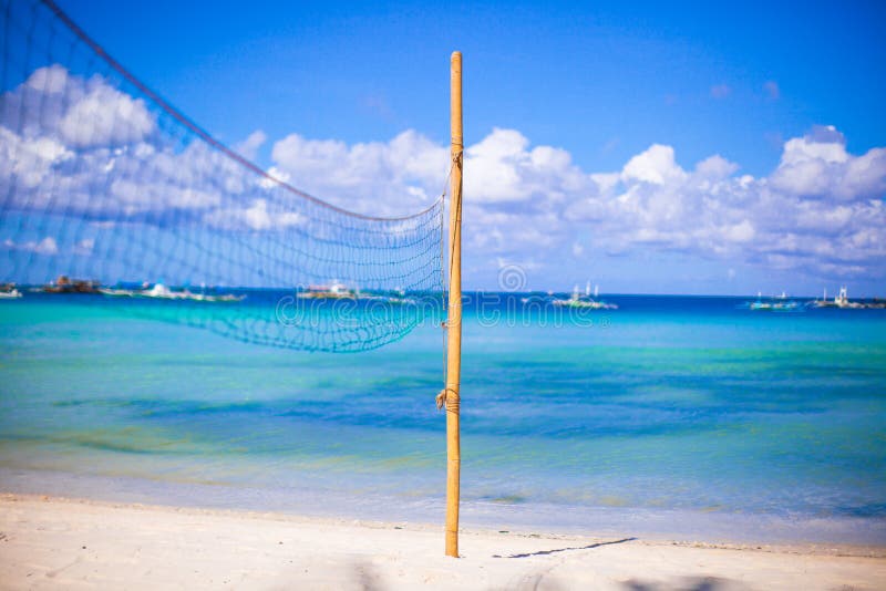 Basketball Net on the Tropical White Beach Stock Image - Image of ...