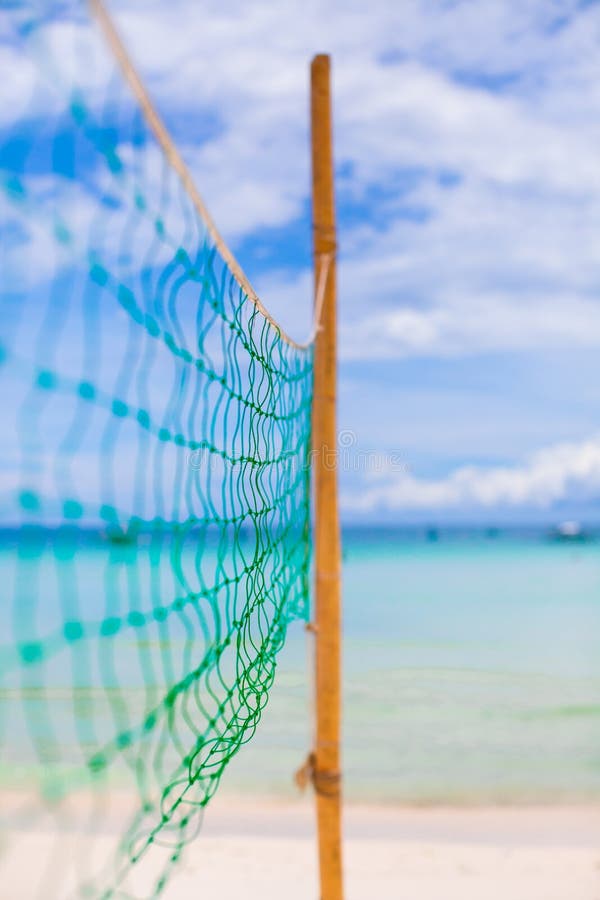 Basketball Net on the Tropical White Beach Stock Image - Image of ...