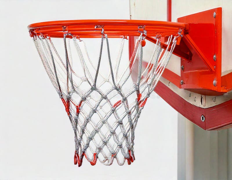 A Basketball Net with a White and Gray Net Stock Photo - Image of ring ...