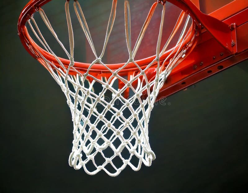 A Basketball Net with a White Net Stock Image - Image of shot, play ...