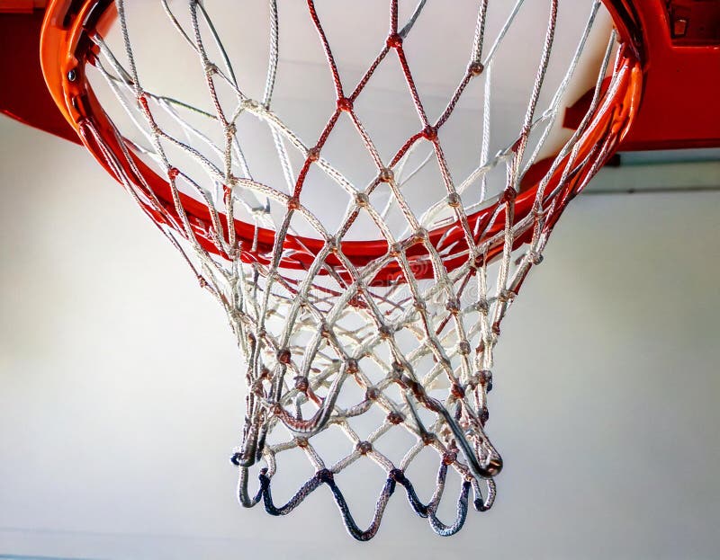 A Basketball Net with a White and Red Design Stock Image - Image of ...