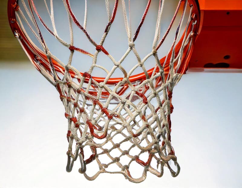 A Basketball Net with a White and Red Net Stock Image - Image of orange ...
