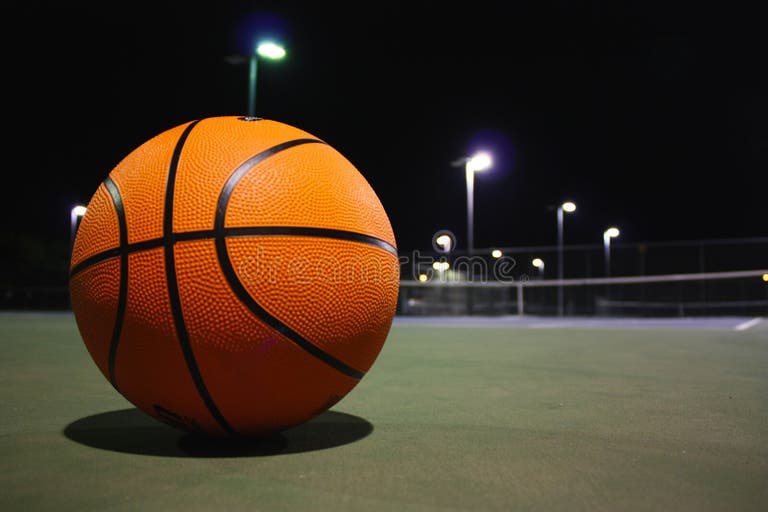 Basketball at night stock image. Image of dribbling, game - 5742637