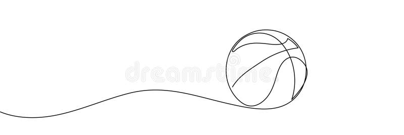 Basketball One Line Art. Continuous Line Drawing of the Ball Stock ...